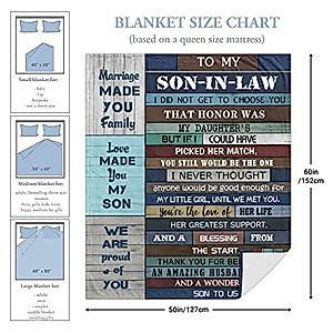 Omokil Son in Law Gifts - Son in Laws Gifts from Mother in Law - Gift for Son-in-Law - Son in Law Wedding Gift - Best Birthday Gifts for Son in Law - Future Son in Law Gift Blankets (50" X 60")