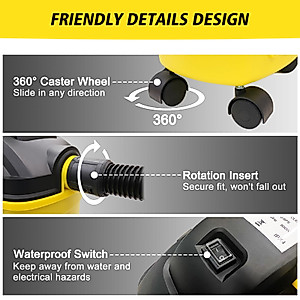 PRETEC Wet Dry Shop Vac, 2.5 Gallon Wet Dry Vacuum Cleaner, 3 Peak HP Small Shop Vac, 3 in 1 Portable Shop Vacuum with Nozzle, Filter, Vacuuming and Blowing, for Cleaning Floor, Upholstery, Gap, Car