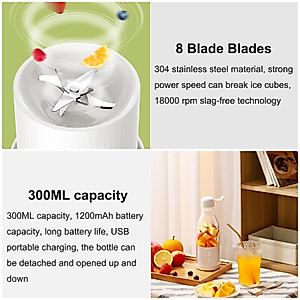 Bemodst Portable Blender, Personal Blender for Shakes and Smoothies, Rechargeable personal mixer,Stronger and Faster,Mini Handheld Fresh Juice Blender Cup for Travel Sports Kitchen, White