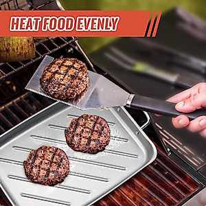 BTCDR Grill Pan for Outdoor Grill - 11”x15'' Grill Pan BBQ Grill Topper With Handles Grill Trays For Grilling Barbecue Tray