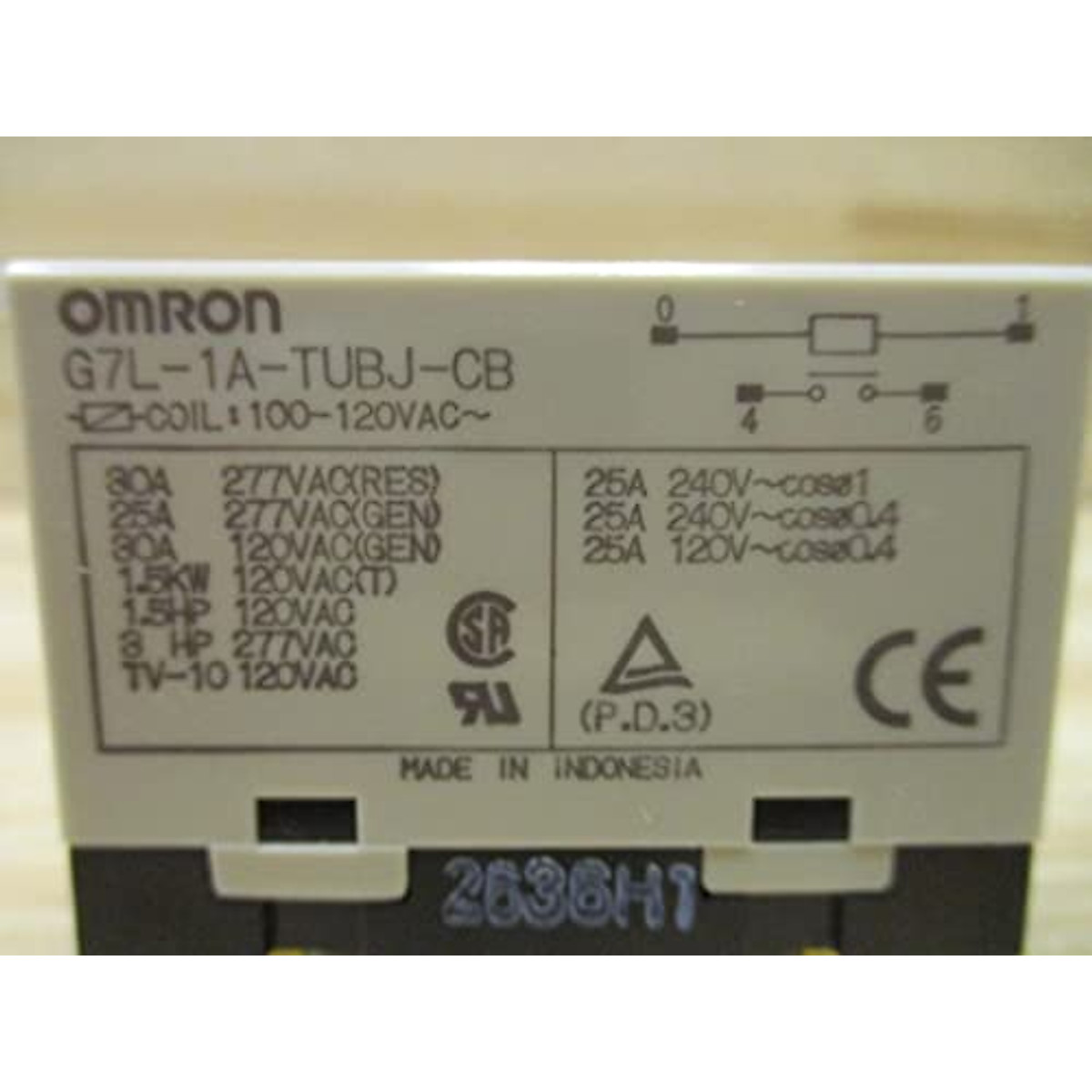 Omron G7l-1A-Tubj-Cb General Purpose Relay 250Vac 25A G7l-1A-Tubj-Cb