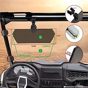 FreeAgain Upgrade UTV Sun Visor fit for Polaris Ranger RZR 1000 XP Ranger General Turbo Can am Defender Maverick X3 Kawasaki Mule Pioneer 1000,1.25”-2” Roll Bar Cage Windshield