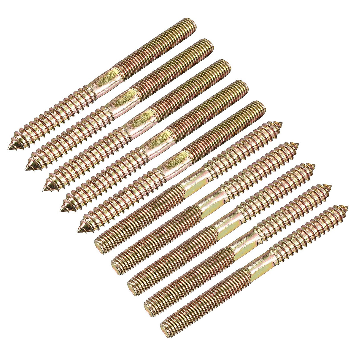 uxcell M10x120mm Hanger Bolts, 24pcs Double Head Thread Dowel Screws for Wood Furniture Connecting