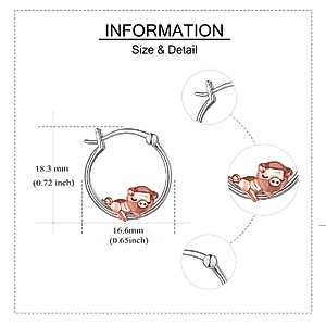 Pig Earrings Sterling Silver Origami Pig Hoop Earrings Pig Jewelry Gifts for Women