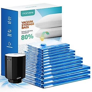Vacuum Storage Bag Set with Cordless Electric Air Pump, 12 Pack-(3x Large, 3x Medium, 3x Small, 3x X-Small) Double Zip Seal Space Saver Bag, Vacuum Sealer Bags for Travel and Outdoor Storage