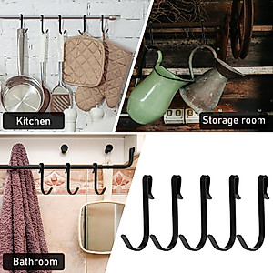 KALIONE 20 Pcs J Shaped Hook Snap On Hook Stainless Steel Hanger Clip-on Hook Wire Rack Hook Hanging Sink Grid Hook for Kitchen, Bedroom, Office, Wire Shelf(Black)