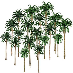 30 Pieces Miniature Palm Trees Plastic Scale Model Tree Coconut Scenery Mixed Model Trees for Model Train Railway Architecture Diorama DIY Craft Scenery Landscape