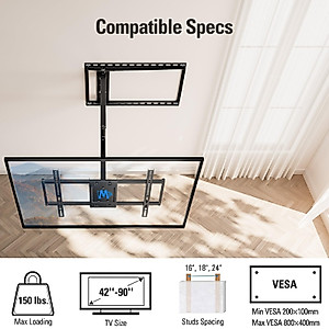 Mounting Dream Long Arm TV Wall Mount for Most 42-90 Inch TV, 40 Inch Extension TV Mount Swivel and Tilt, Full Motion Mount Fits Max VESA 800x400mm, 150 lbs. Loading, 16”,18”, 24” Studs
