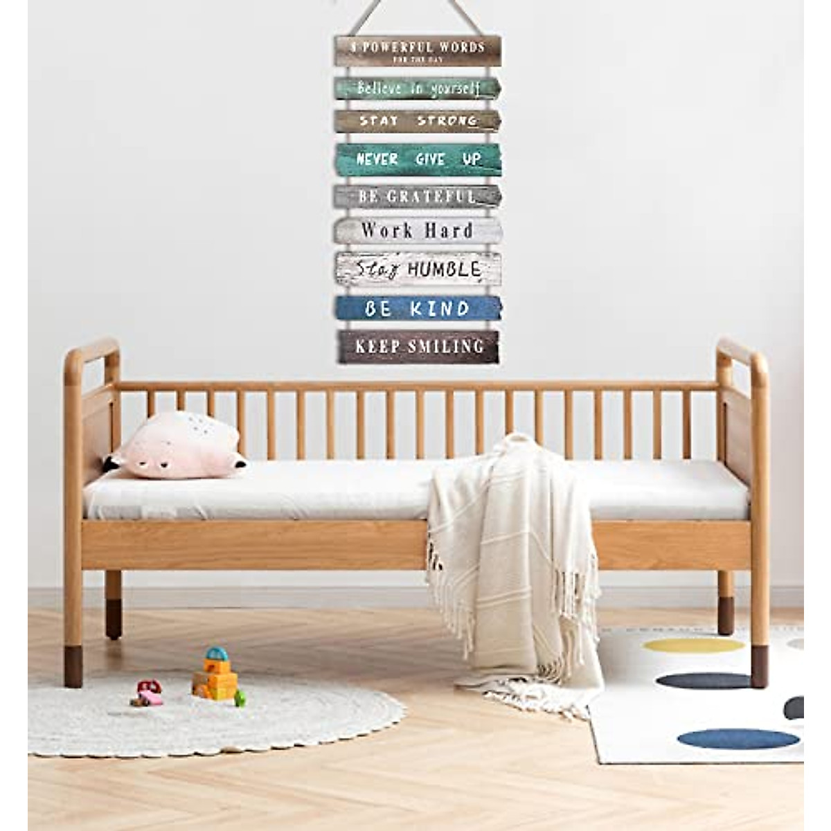 Inspirational Wall Art Decor for Office, Wooden Rustic Hanging Motivational Wall Art Decoration Sign, Inspiring Positive Quotes Wall Art for Home Living Room Bedroom Bathroom Classroom Gym 12"x24"