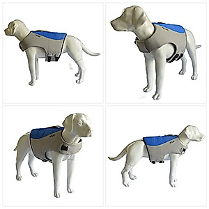 Dog Life Jacket, Sport Style Dog Float Coat with Excellent Buoyancy, Stylish Dog Swimming Safety Vest with Rescue Handle for Small Medium Large Dogs Blue L