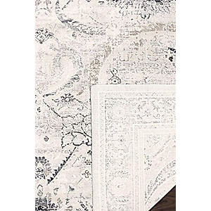 Pasargad Home Fantasia Oriental Area Rug - Luxury Power Loom, Living Room, Bedroom Accent Rugs-12' 0" X 15' 0", Ivory/Silver