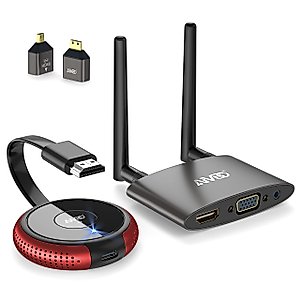 Wireless HDMI Transmitter and Receiver, TIMBOOTECH 5G HDMI Wireless kit 100FT/30M Streaming Video/Audio from PC,Laptop,Phone to TV and Projector,The Projector Adapter for TIKTOK/Neflix/Conferences