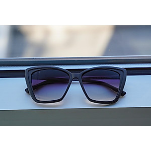 DIFF Heidi Oversized Cat Eye Sunglasses for Women, Lightweight bold thin metal stylish sunnies