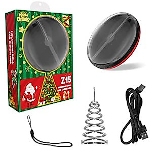 3D Hologram Fan Christmas Ball Ornaments for Xmas Tree, 5.9" Christmas Tree Topper Lighted, Built-in Bluetooth 3D Holographic Display Christmas Theme Video, Decorative Hanging Ball Gfit for Kids