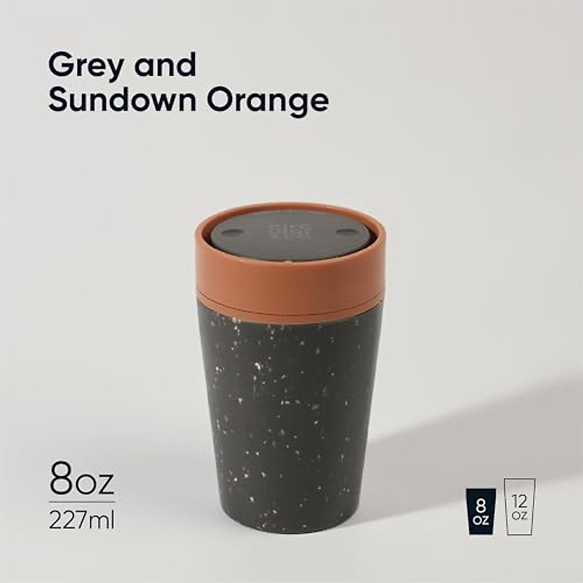 Circular & Co Insulated Reusable Coffee Cup - 8oz/227ml - Small Travel Mug - 100% Leakproof & Lockable - Push Top, One Hand Open, 360 Drinking Coffee Tumbler - Recyclable - BPA Free, Dishwasher Safe