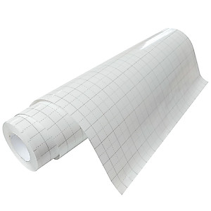 RIZEE Strong Grip Transfer Tape 12x120 Inches w/Alignment Grid for Heavier Adhesive Vinyl - Perfect for Glitter Vinyl, Brushed Vinyl for Decals, Signs, Windows, Stickers