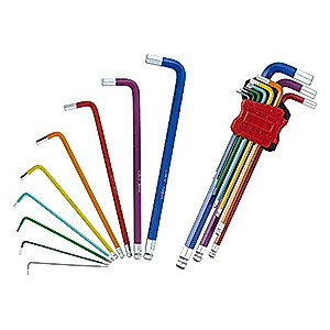 Lichamp 18-Piece Long Allen Wrenches Sets, Metric and Standard Allen Key Set Hex Key with Ball End, SAE 1/16 to 3/8 inch, Metric 1.5 to 10 mm