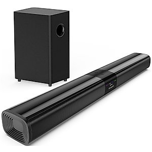 Saiyin Sound Bar for Smart TV with 5.25 Inch Subwoofer, 100W 24 Inch Soundbar for TV, TV Soundbar with Optical, ARC, AUX and Bluetooth 5.3 Inputs, Detachable Surround Sound System for TV