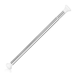 Deluxe Stainless Steel Sliding Door Guard Adjustable 23–40 inches w/White Caps - Feel Safe at Home with This Adjustable Home Security Bar 1" Dia. (1)