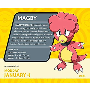 Pokemon 2021 Day-to-Day Calendar