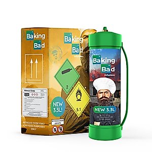 Baking Bad Whipped Cream Chargers, 3.3 Liters (2 kg) of Cylinder Cream Charger, Pure Food-grade Culinary Gas Compatible with Standard Whipped Cream Dispensers (2000 Gram)