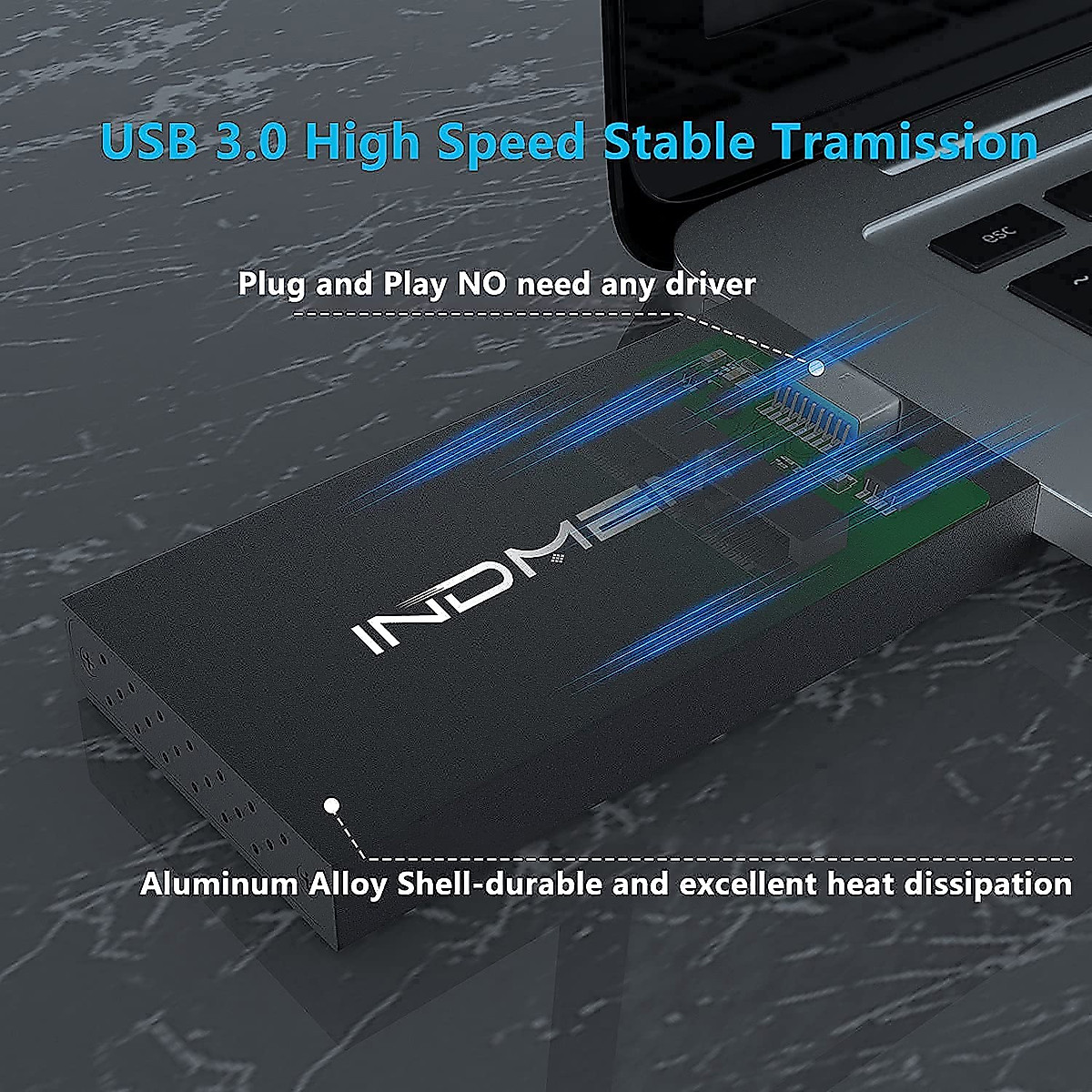 INDMEM mSATA to USB 3.0 Enclosure with 512GB mSATA SSD
