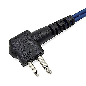 abcGoodefg 2 Pin Walkie Talkie Earpiece Headset PTT Mic for Motorola 2 Way Radio CP200 CP185 CP200D GP300 CLS1110 CLS1410 (Acoustic Tube Earpiece with Blue Line)