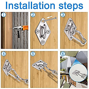 GOOSUO Shade Sail Hardware Kit 5 Inches, Sail Shade Hardware Kit for Triangle and Square, Sun Shade Sails Installation kit 304 Stainless Steel for Patio Lawn Garden Outdoors