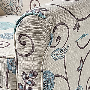 Christopher Knight Home Roseville Fabric Floral Club Chair, Blue Flowers