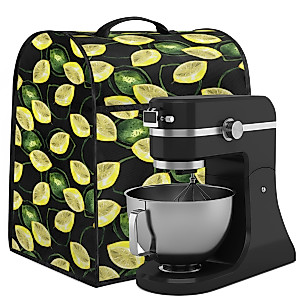 Lemon Slice Appealing Mixer Cover Dustproof Stand Mixer Covers Compatible with 6/7/8 Quart Kitchen Mixer, 4 Pockets for Mixer Accessories