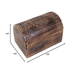 Ajuny Handcrafted Wooden Jewellery Box Organiser Multipurpose Keepsake Trinklet Storage Organizer Storage Box Case Holder Ring Necklace Earring Storage Mothers Day Gift for Women Girls