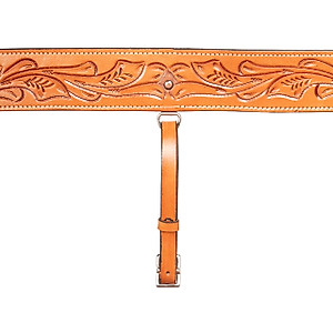 Acerugs WESTERN BACK CINCHES for HORSE SADDLES SMOOTH LEATHER REAR FLANK GIRTH BUCKING STRAP (Basket Weave)