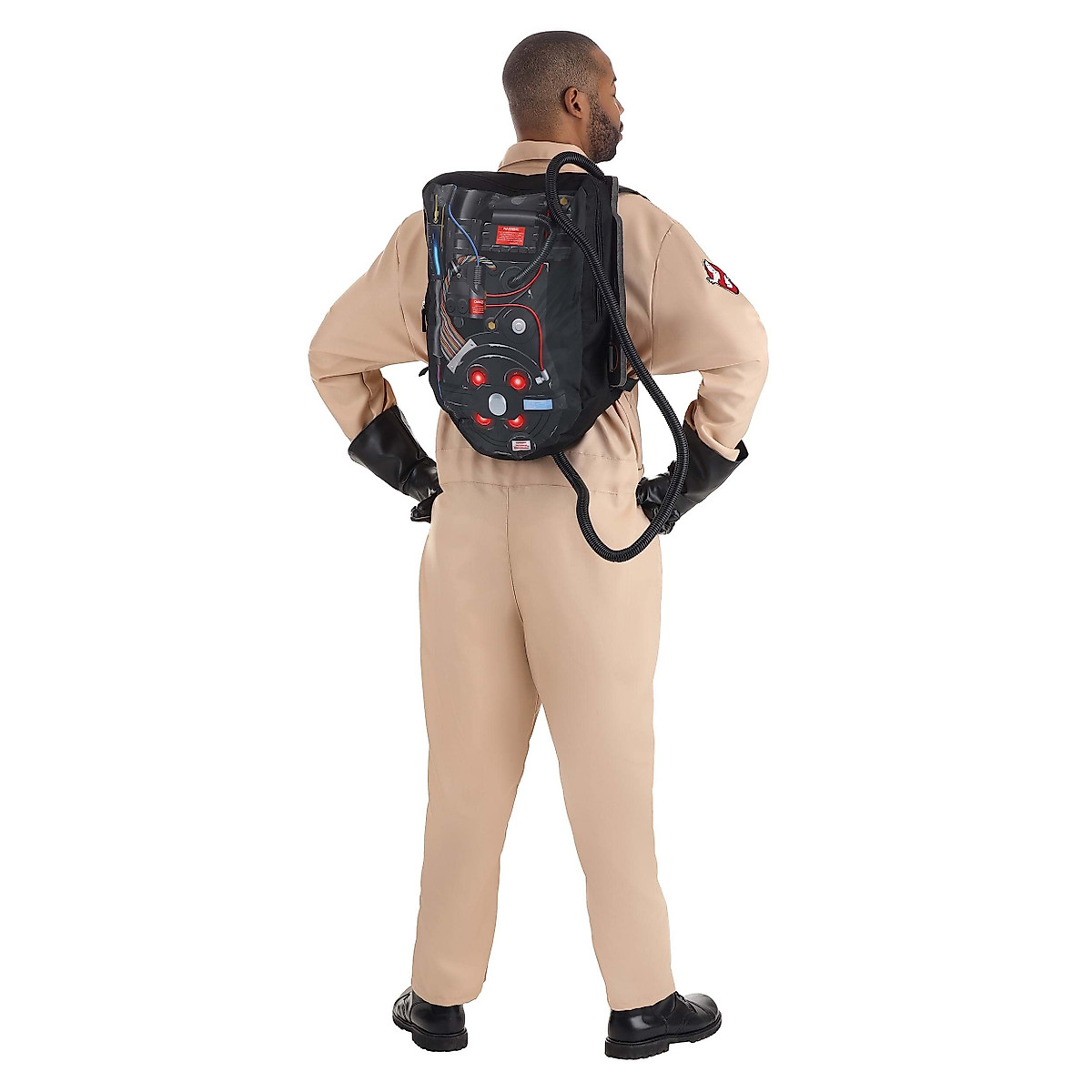 Deluxe Plus Size Ghostbusters Halloween Costume | Adult Ghostbusters Jumpsuit Uniform with Proton Pack for Men 4X Brown
