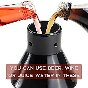 BONPAZ 2Pack Ceramic Beer Can Chicken Holder for Grill, Upright Chicken Roaster Rack, Grilling Accessories - Chicken Throne for Smokers, Non-Stick Beer Butt Chicken Stand, Kamado Joe BBQ Accessories