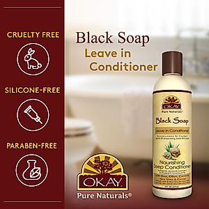 OKAY African Black Soap Leave In Conditioner, 8 Fluid Ounce