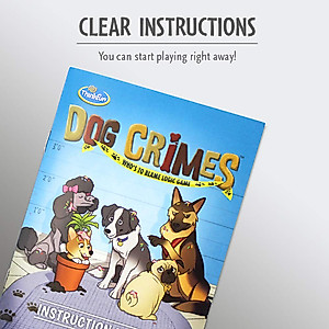 ThinkFun Dog Crimes Logic Game - Engaging Brainteaser for Kids and Adults | Fun Detective Theme | Memory and Reasoning Skill Builder | Unique Artwork | Suitable for Ages 8 and Up