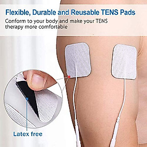 LotFancy TENS Unit Replacement Pads, 80Pcs 2" x 2" Adhesive Electrodes Pads for Muscle Stimulator Massager, Reusable Electrotherapy Pads