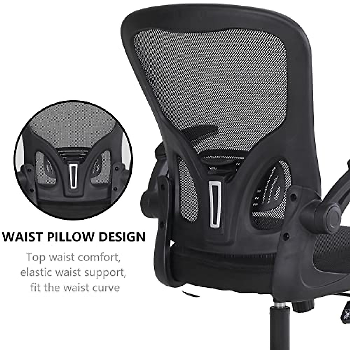 Home Office Desk Chair Set of 8 Ergonomic Office Chair with Rocking Lock Mesh Office Chair Black Computer Desk Chair Adjustable Height Swivel Chair