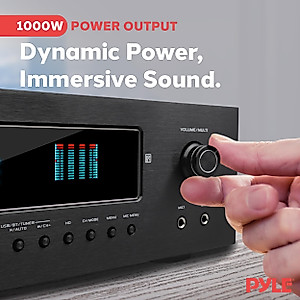 Pyle 10’’ Portable PA Speaker System - Wireless BT Streaming PA & Karaoke Party Audio Speaker, Two Wireless Mic, Wired Microphone, Tablet Stand, Flashing Party Lights, MP3/USB//FM Radio - PHPWA10TB