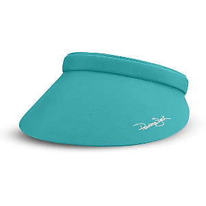 Panama Jack Women's Sun Visor - Packable Lightweight Microfiber, 4" Peak Brim Bill with Embroidered Logo (Turquoise)
