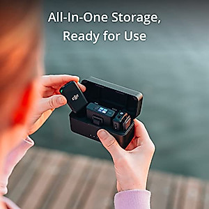 DJI Mic (2 TX + 1 RX + Charging Case), Wireless Lavalier Microphone, 250m (820 ft.) Range, 15-Hour Battery, Noise Cancellation, Wireless Microphone for PC, iPhone, Andriod, Record Interview, Vlogs