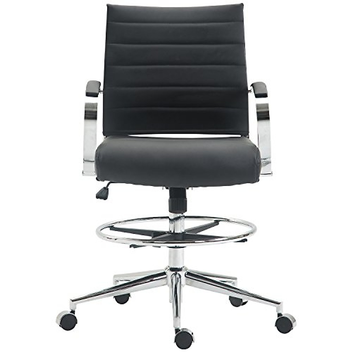 EdgeMod Tremaine Drafting Chair in Vegan Leather, Black