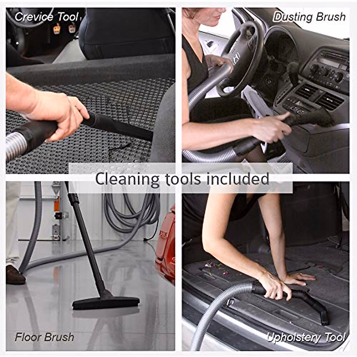 VacuMaid GV30 Wall Mounted Garage Vacuum with 30 ft Hose and Tools