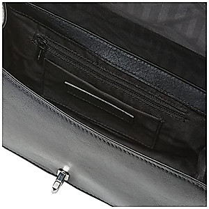 Rebecca Minkoff womens Chevron Quilted Love Crossbody Handbag, Black/Silver, One Size US