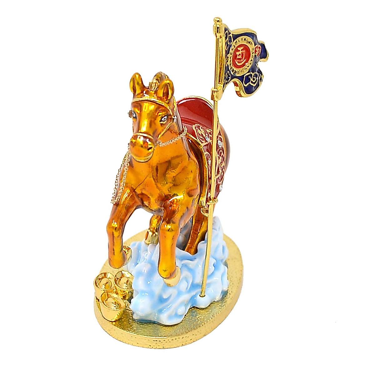 fengshuisale 2022 Sky Horse with Flag of Success Desk Ornaments Decoration for Home Office W4938