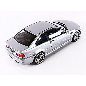 Solido S1806503 1:18 2003 BMW E46 CSL Coupe-Silver Grey Collectible Miniature car