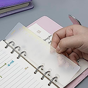 10pcs A6 Binder Dividers Ruler Gold Stamping 15cm Scale 6 Holes Gilding PP Bookmark Ruler for Loose Leaf 6 Rings Binder Notebook Accessories Planner Snap in Bookmark Divider Measuring Rulers Set