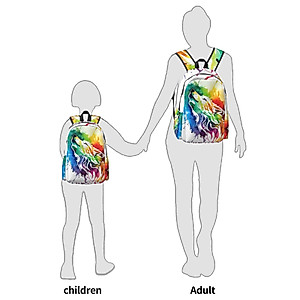 FeHuew 16 inch backpack Tie Dye Colorful Howl Wolf Laptop Backpack Full Print School Bookbag Shoulder Bag for Travel Daypack