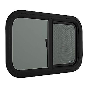 RecPro RV Window | 24" W x 15" H | Teardrop Horizontal Slide | RV Window Replacement | Optional 1 1/2" Trim (2 Windows, with Trim Kit) | Made in USA