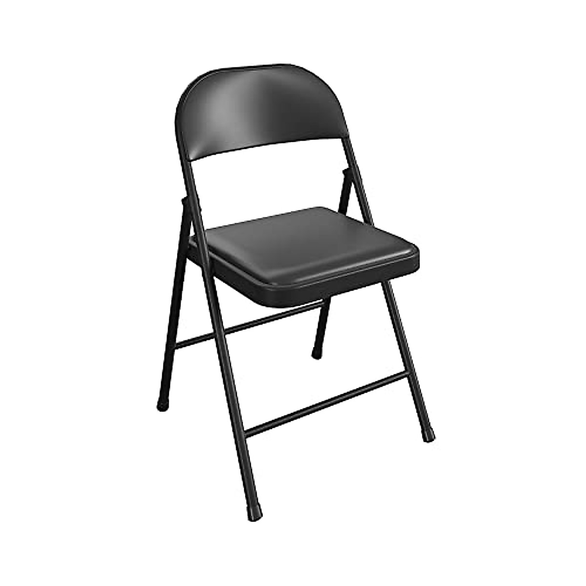 COSCO SmartFold Vinyl Folding Chair, 4-Pack, Black